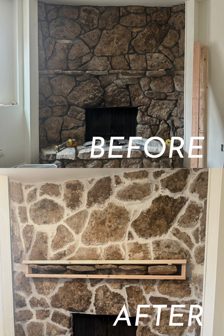 Our Easy German Schmear Fireplace DIY