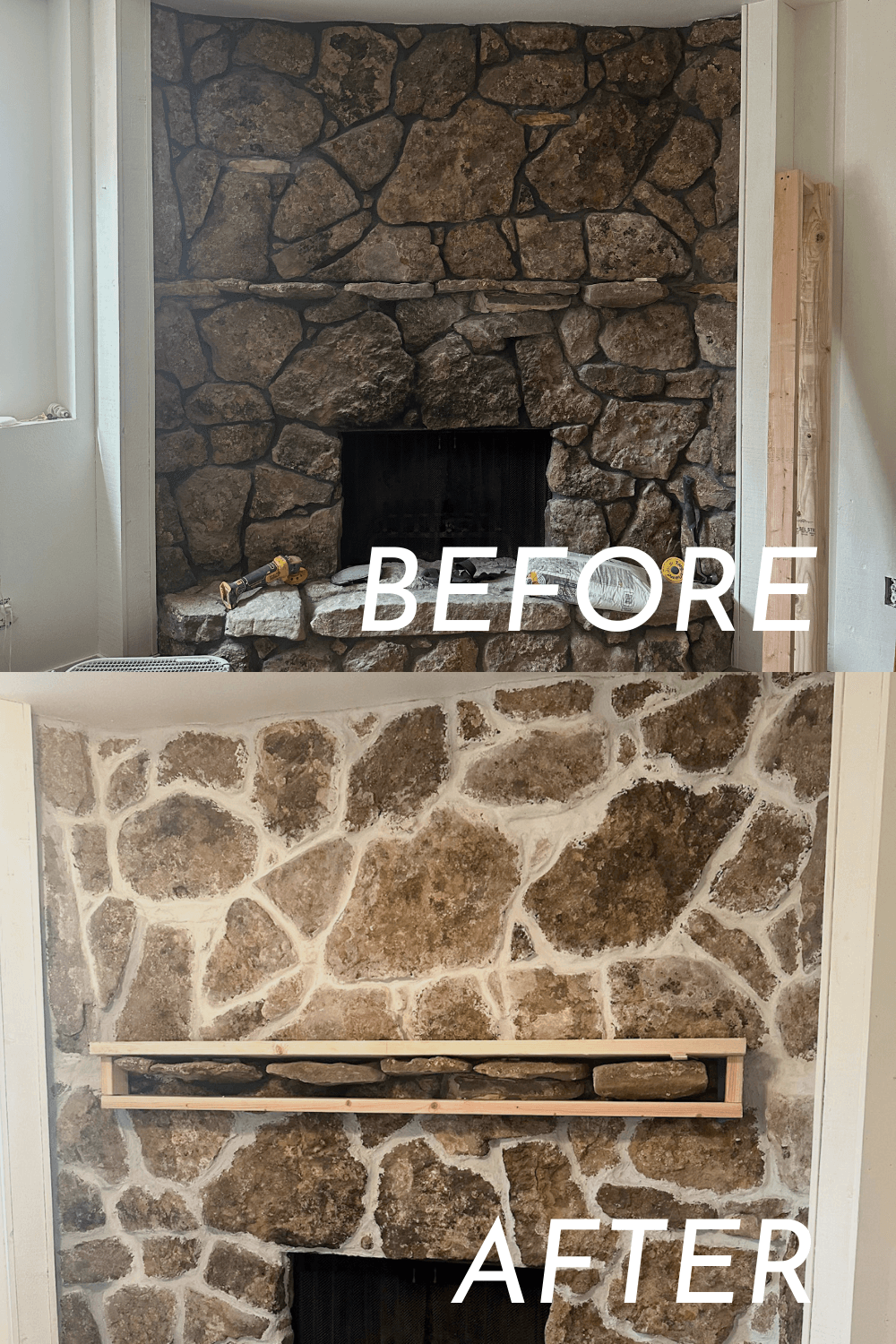 Our Easy German Schmear Fireplace DIY