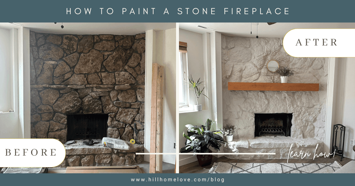 How To Paint A Stone Fireplace: DIY Tutorial