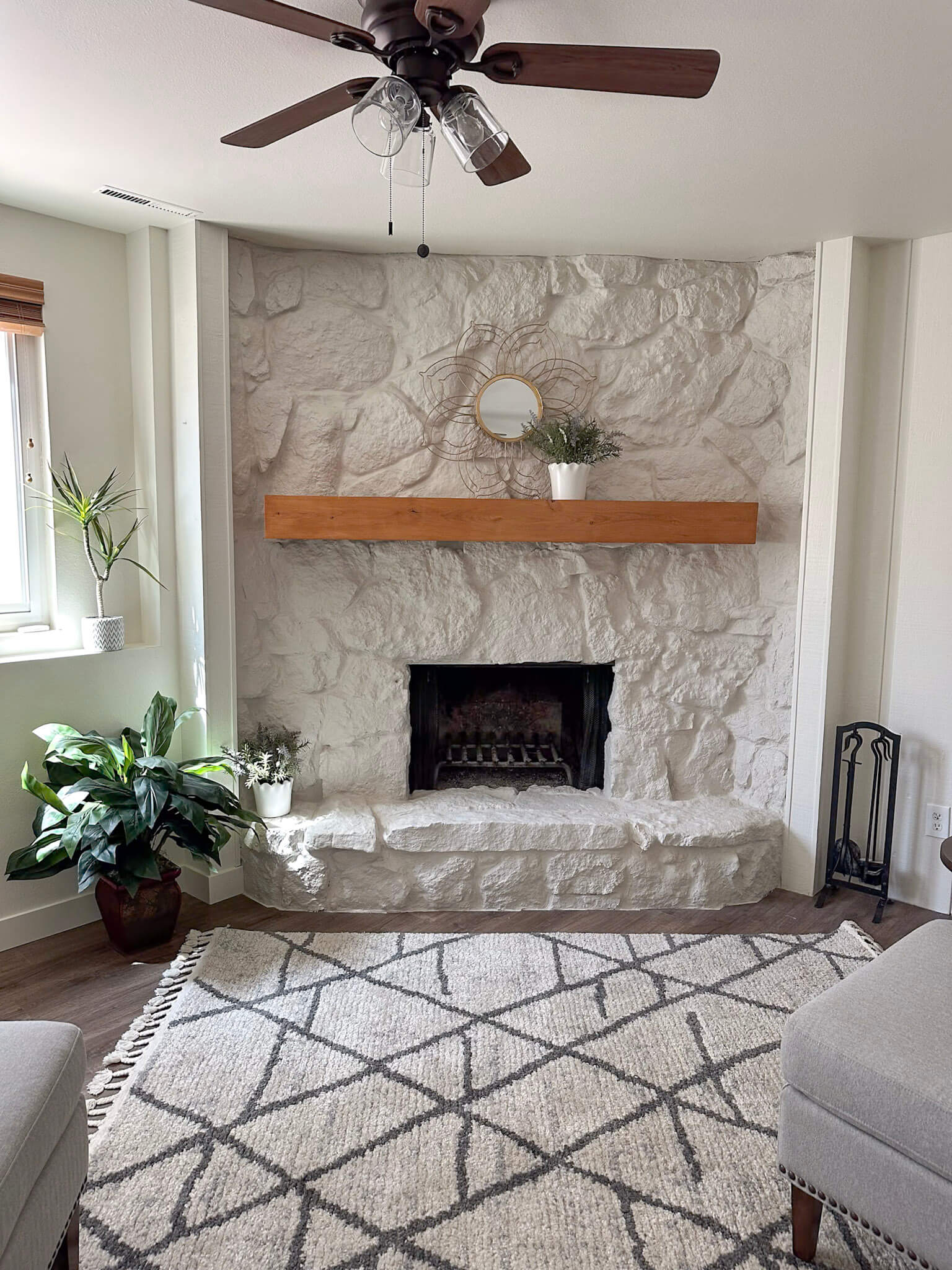 How To Paint A Stone Fireplace: DIY Tutorial