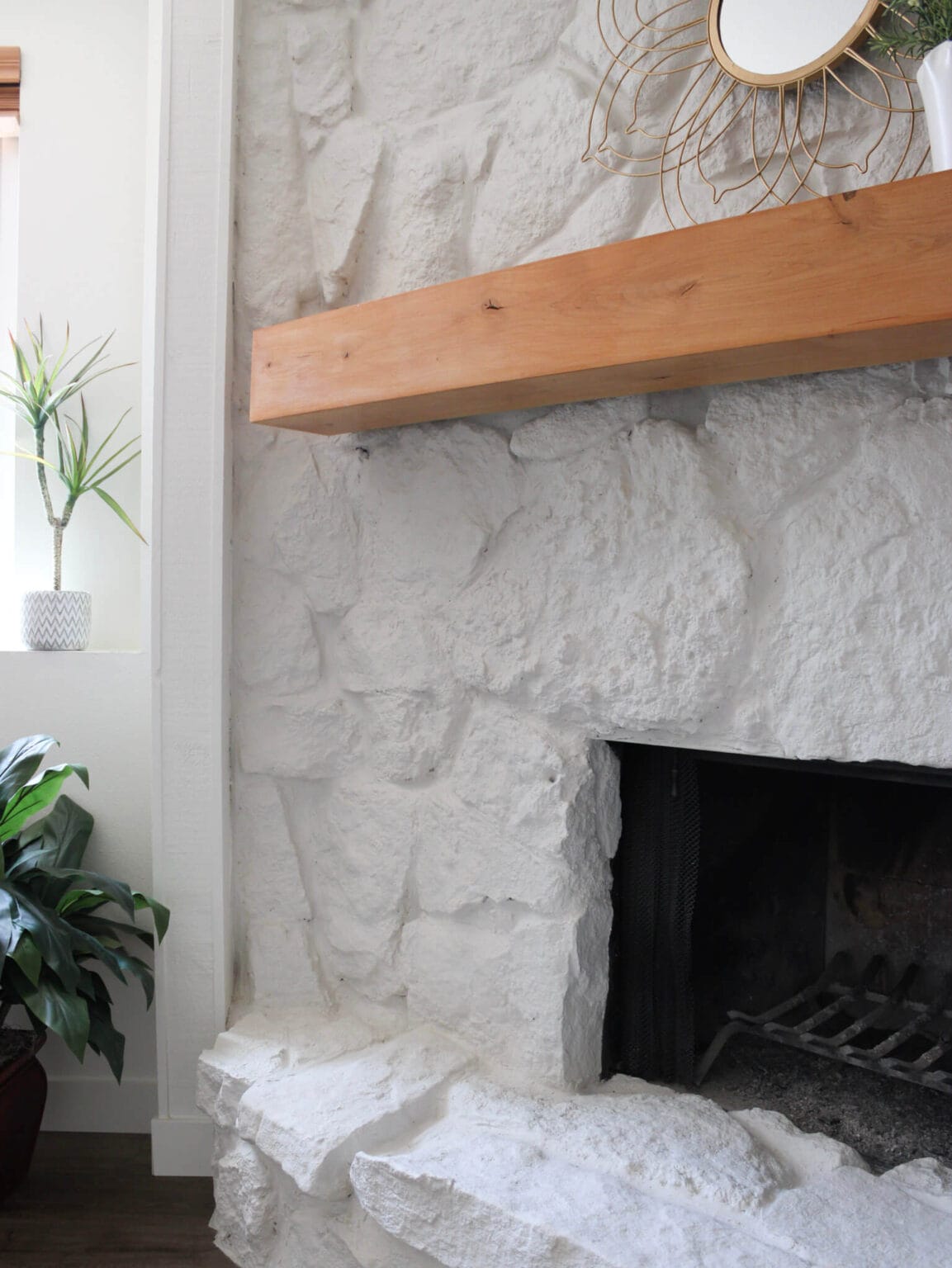 DIY Stone Fireplace Makeover: Before and After