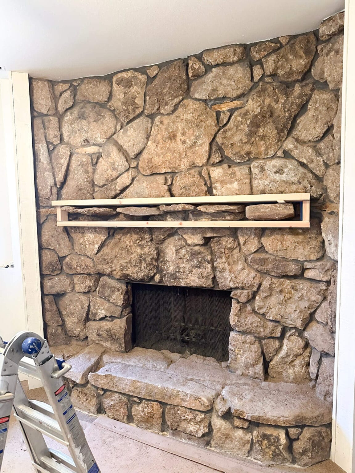 DIY Stone Fireplace Makeover: Before and After