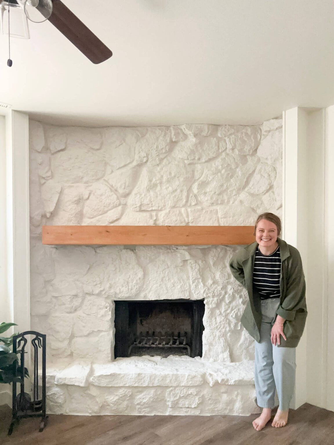 DIY Stone Fireplace Makeover: Before and After