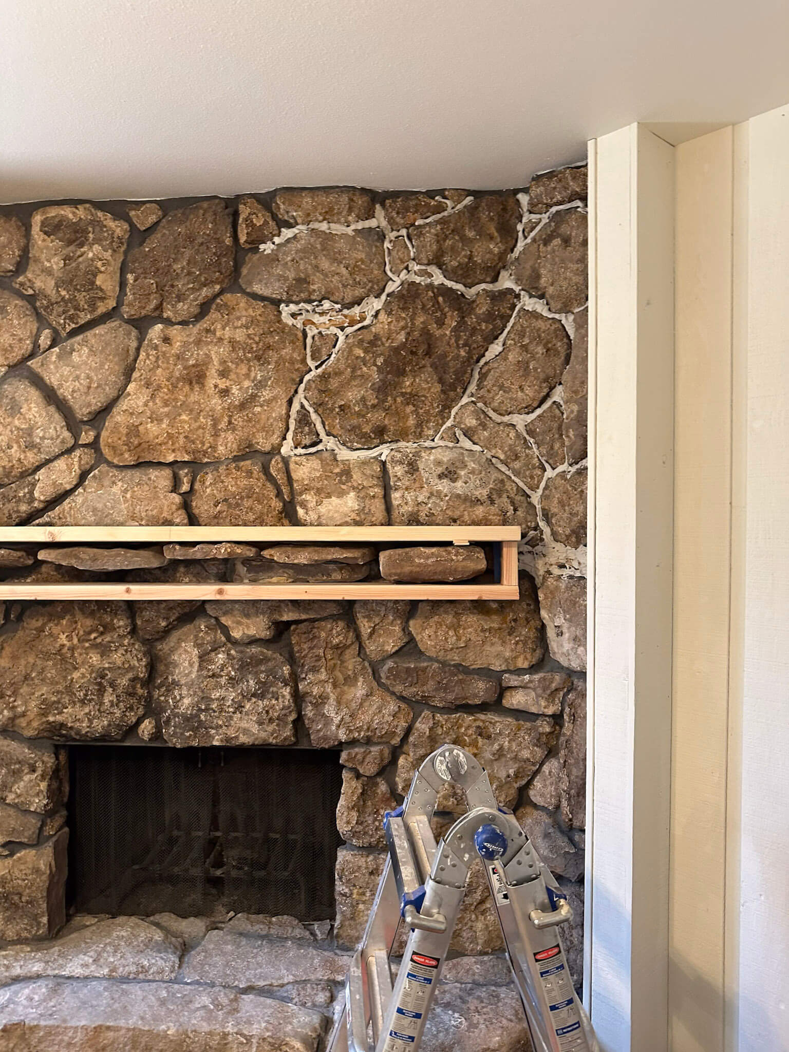 DIY Stone Fireplace Makeover: Before and After